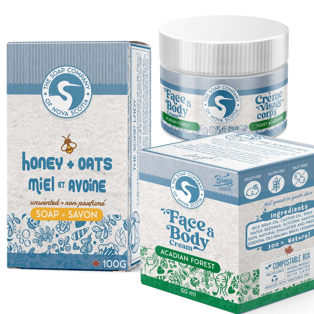 Honey & Oat Soap + 100% Natural Cream ~ Cold Weather Skin Care Combo ...